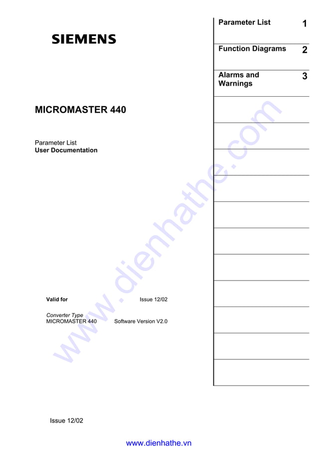 Siemens micro master 440 pli en-1202 | PDF