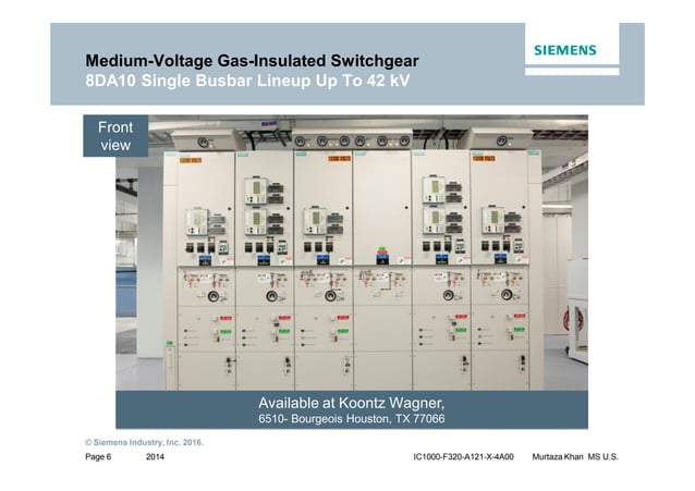 Siemens MV GIS Switchgear | PDF | Auto Type | Automotive