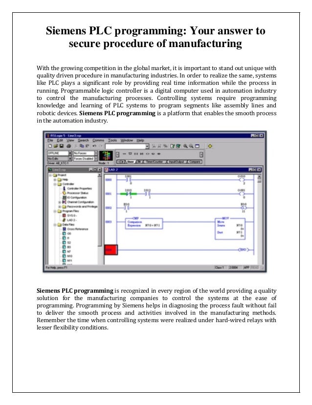 Siemens PLC programming: Your answer to secure procedure of manufacturing