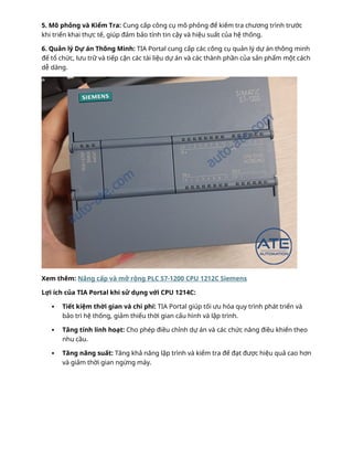 Siemens PLC S7-1200 CPU 1214C Trái tim của Hệ Thống Tự Động Hóa Đáng ...