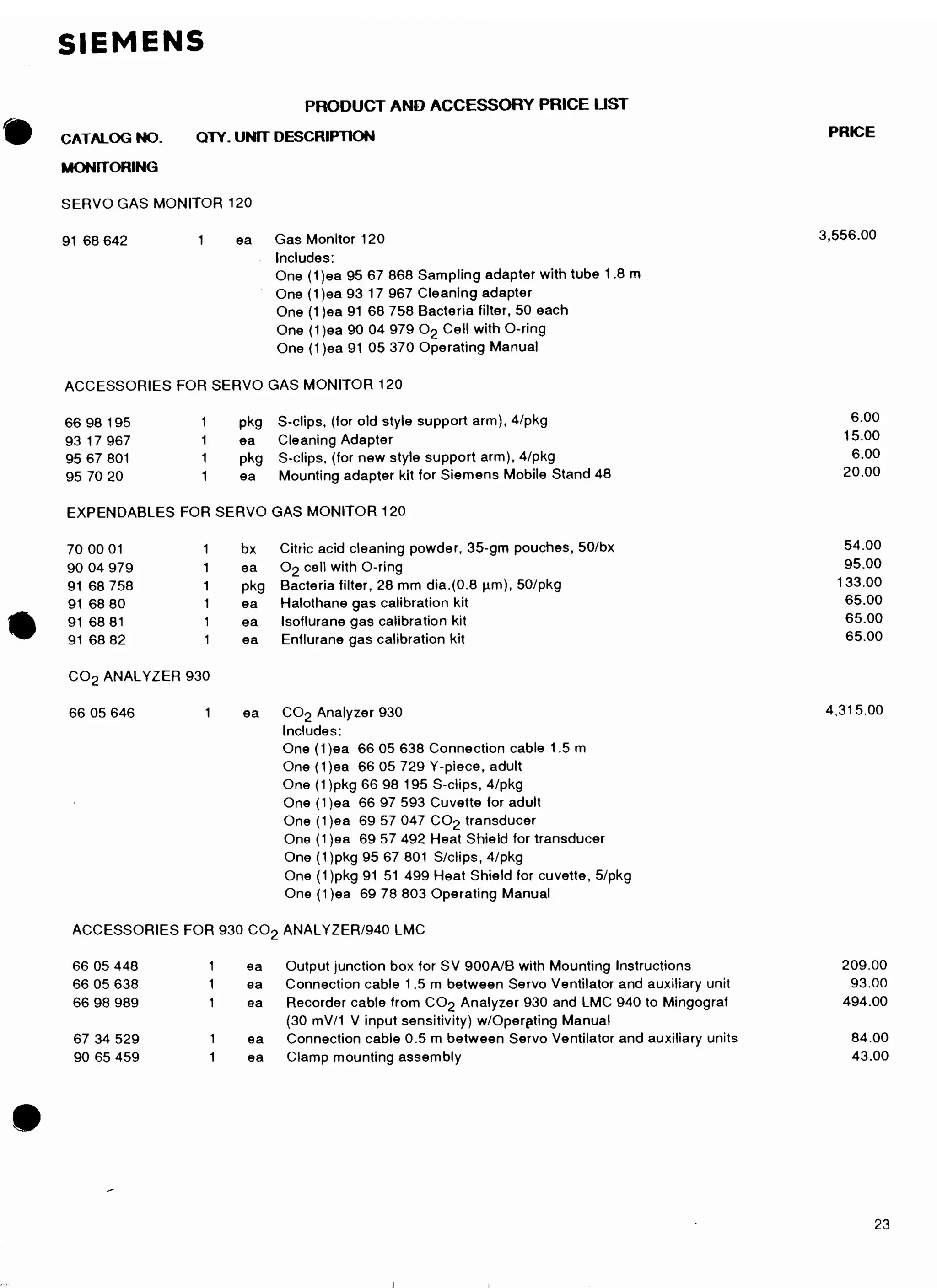 Siemens product & accessory price list | PDF