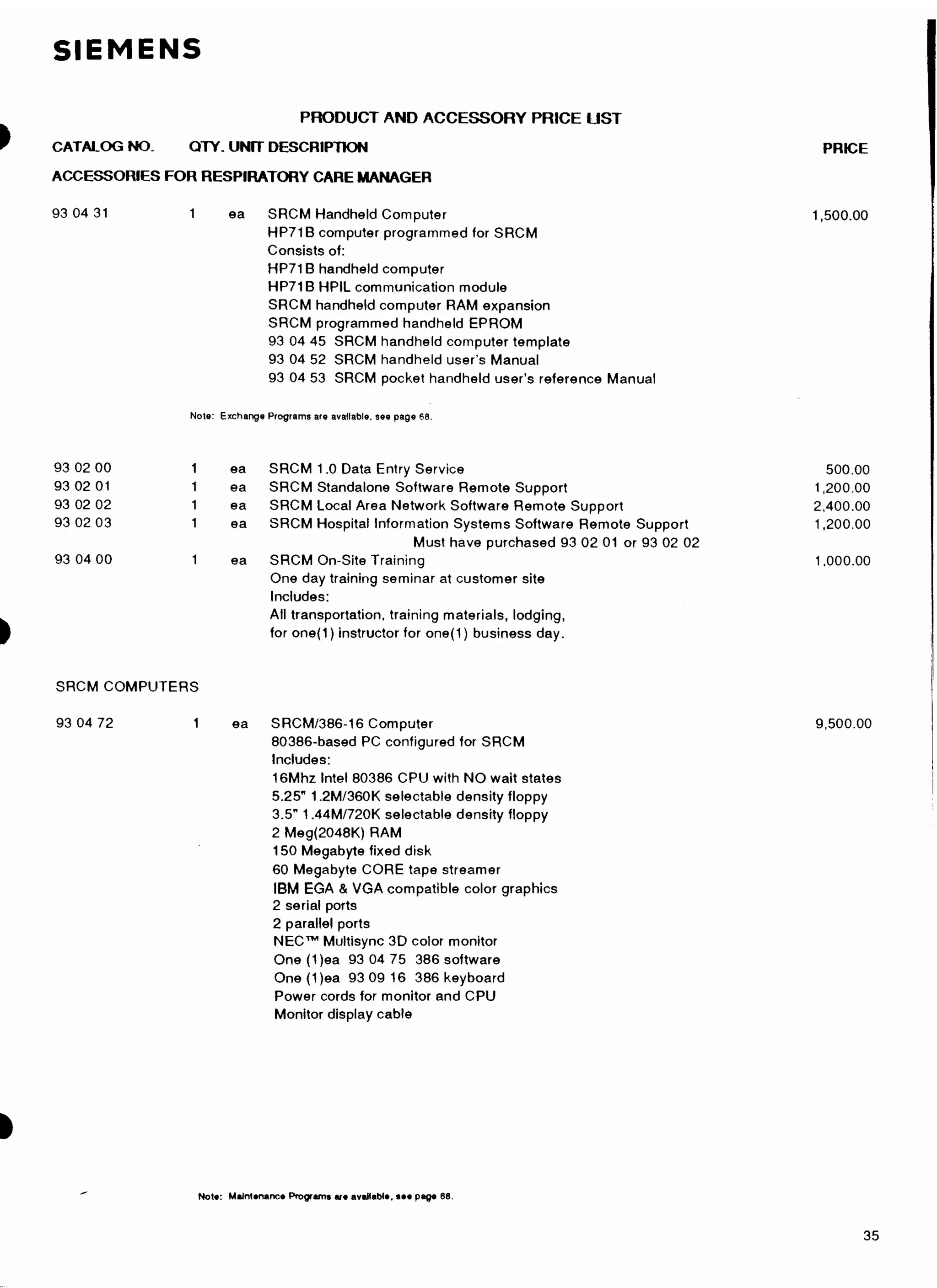 Siemens product & accessory price list | PDF