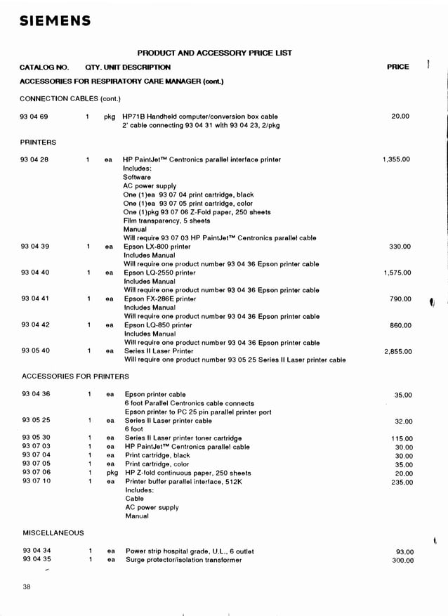 Siemens product & accessory price list | PDF