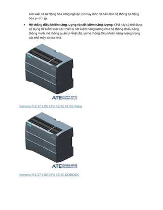 Siemens S7-1200 CPU 1215C Và Những Ứng Dụng Phổ Biến | DOCX