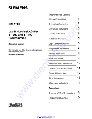 Siemens s7 300-400-ladder logic (lad) for s7-300 and s7-400 programming ...