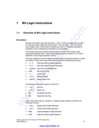 Siemens s7 300-400-ladder logic (lad) for s7-300 and s7-400 programming | PDF
