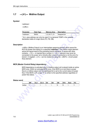 Siemens s7 300-400-ladder logic (lad) for s7-300 and s7-400 programming | PDF