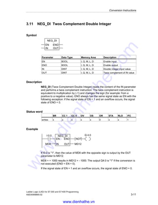 Siemens s7 300-400-ladder logic (lad) for s7-300 and s7-400 programming | PDF