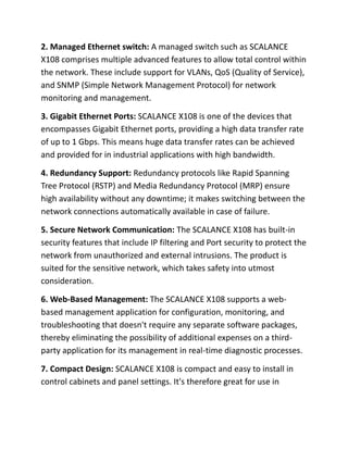 Siemens Scalance X108 108-0Ba00-2Aa3 Simatic Net Industrial Ethernet ...