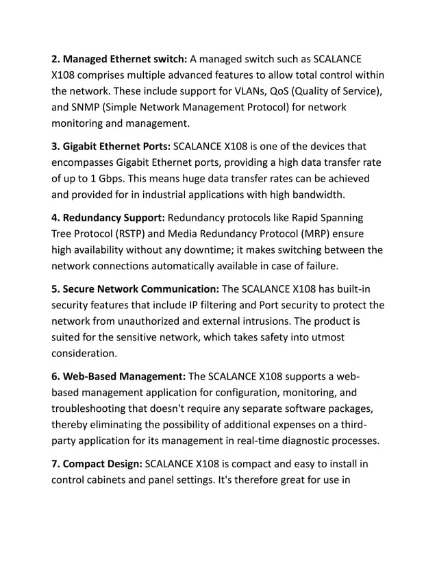 Siemens Scalance X108 108-0Ba00-2Aa3 Simatic Net Industrial Ethernet ...
