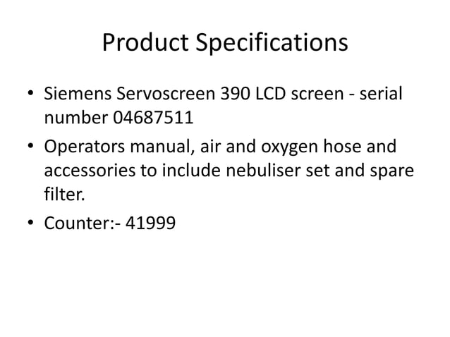 Siemens servo 300 ventilator | PPTX | Consumer Electronics | Technology & Computing