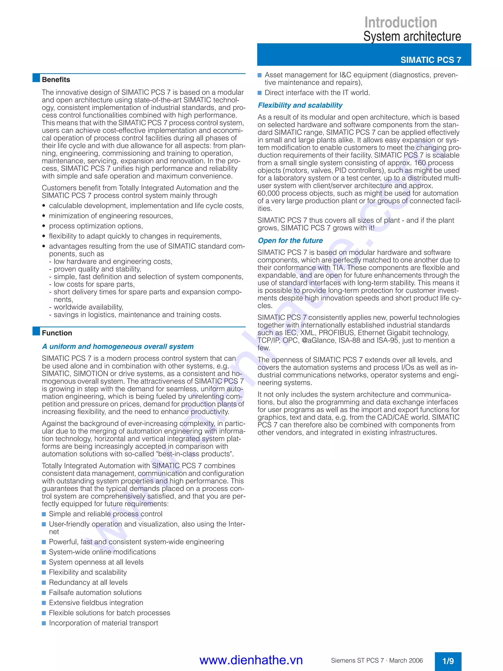 Siemens simatic simatic pcs 7 standardcatalog st pcs 7 v6.1 | PDF