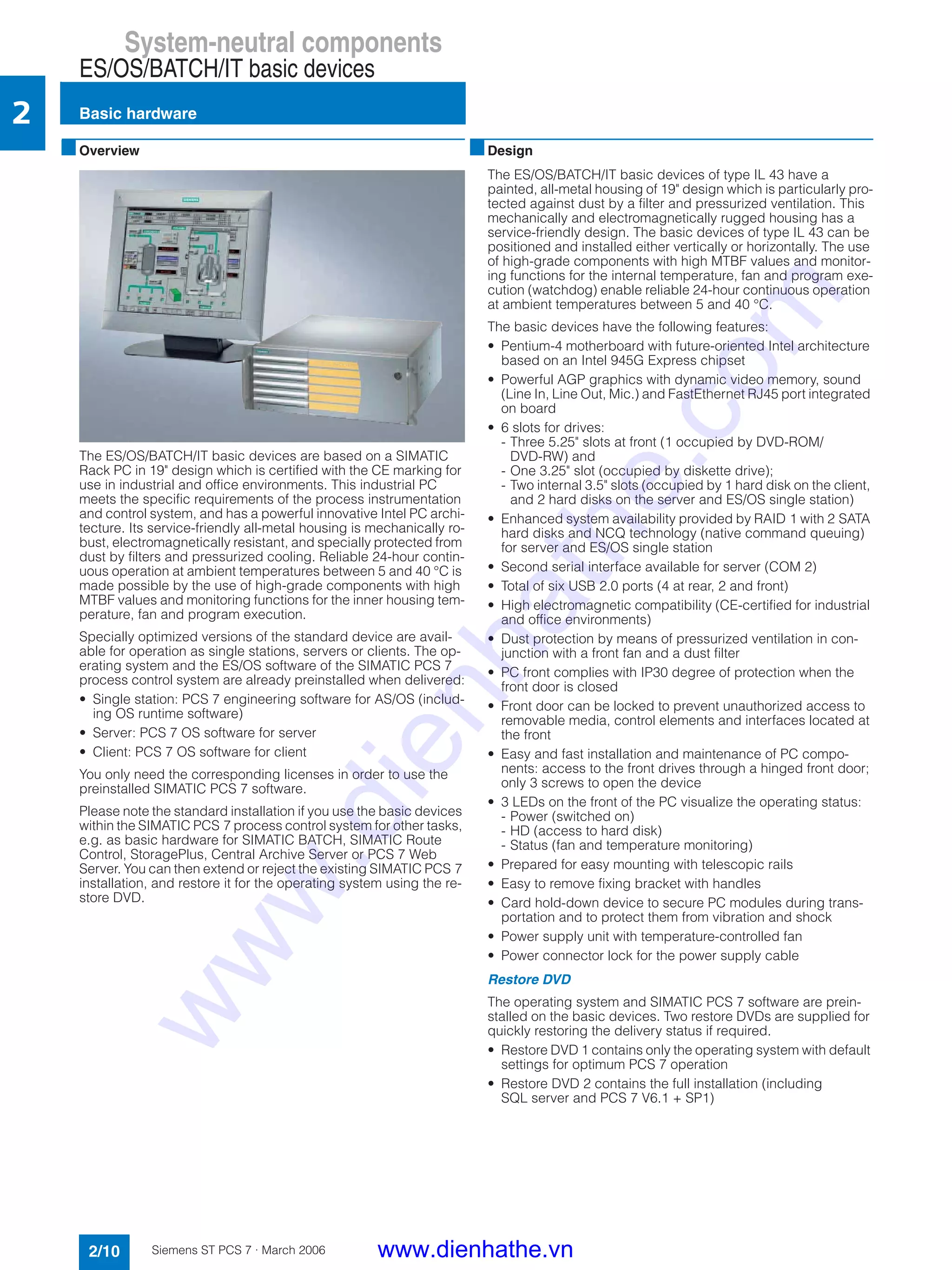 Siemens simatic simatic pcs 7 standardcatalog st pcs 7 v6.1 | PDF