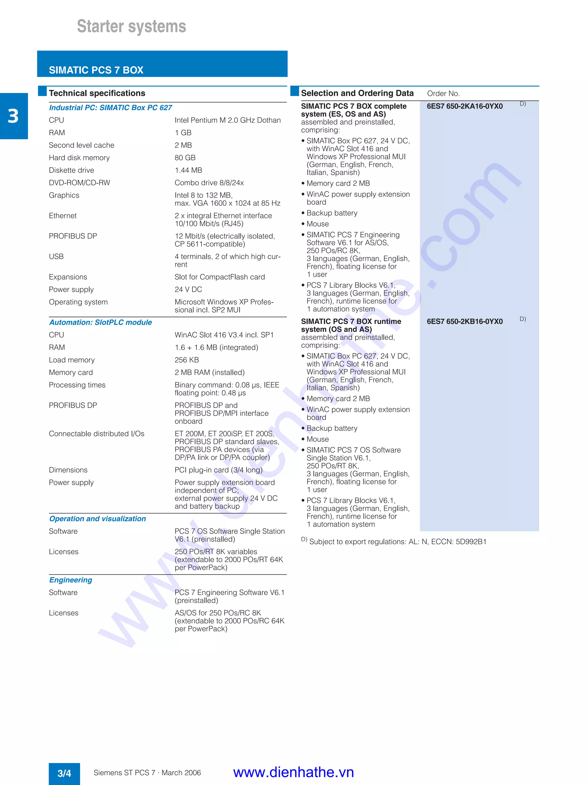 Siemens simatic simatic pcs 7 standardcatalog st pcs 7 v6.1 | PDF