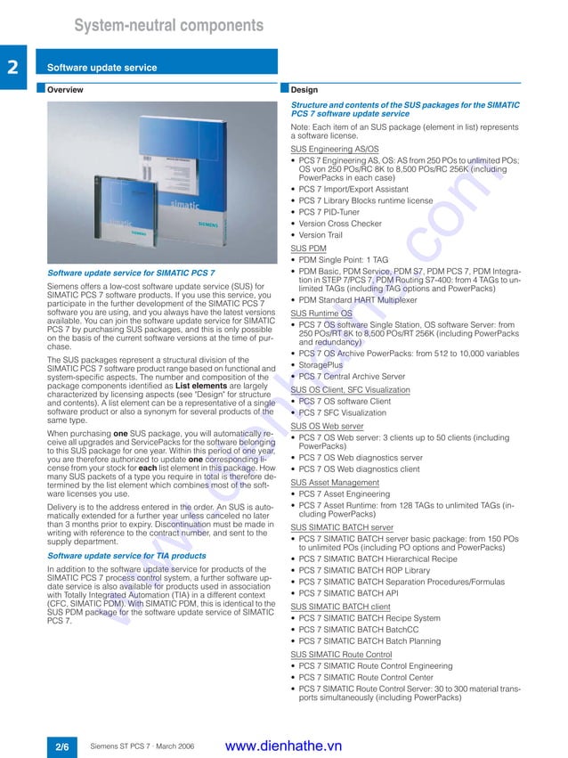 Siemens simatic simatic pcs 7 standardcatalog st pcs 7 v6.1 | PDF