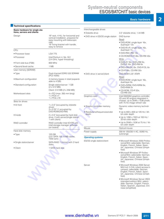 Siemens simatic simatic pcs 7 standardcatalog st pcs 7 v6.1 | PDF