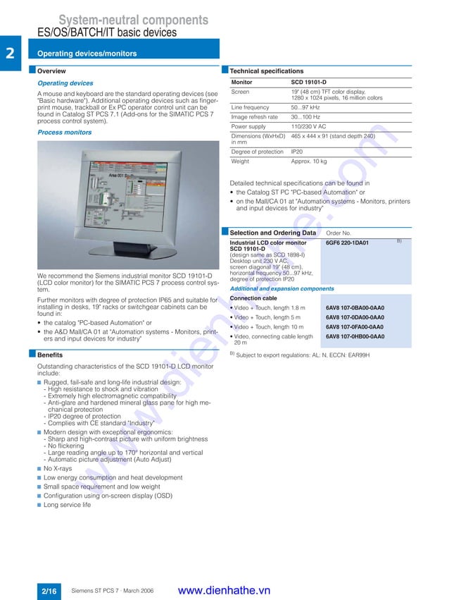 Siemens simatic simatic pcs 7 standardcatalog st pcs 7 v6.1 | PDF