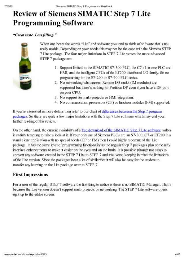 Siemens simatic step_7_programmers_handbook | PDF