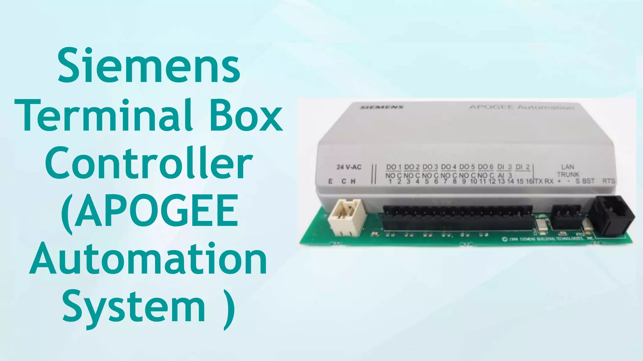 Siemens Terminal Box Controller (APOGEE Automation System ) | PPTX ...