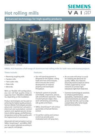 SIEMENS VAI Company profile Aluminium Industry | PDF