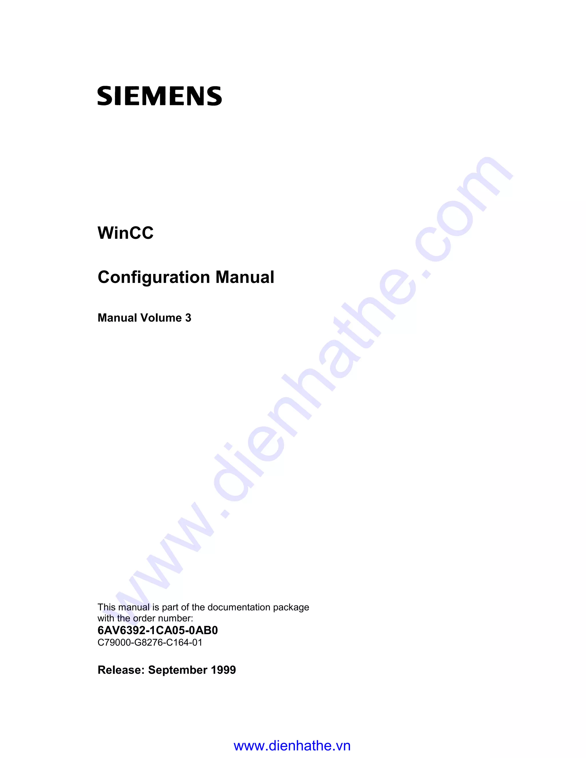 Siemens win cc manual win cc configuration manual | PDF