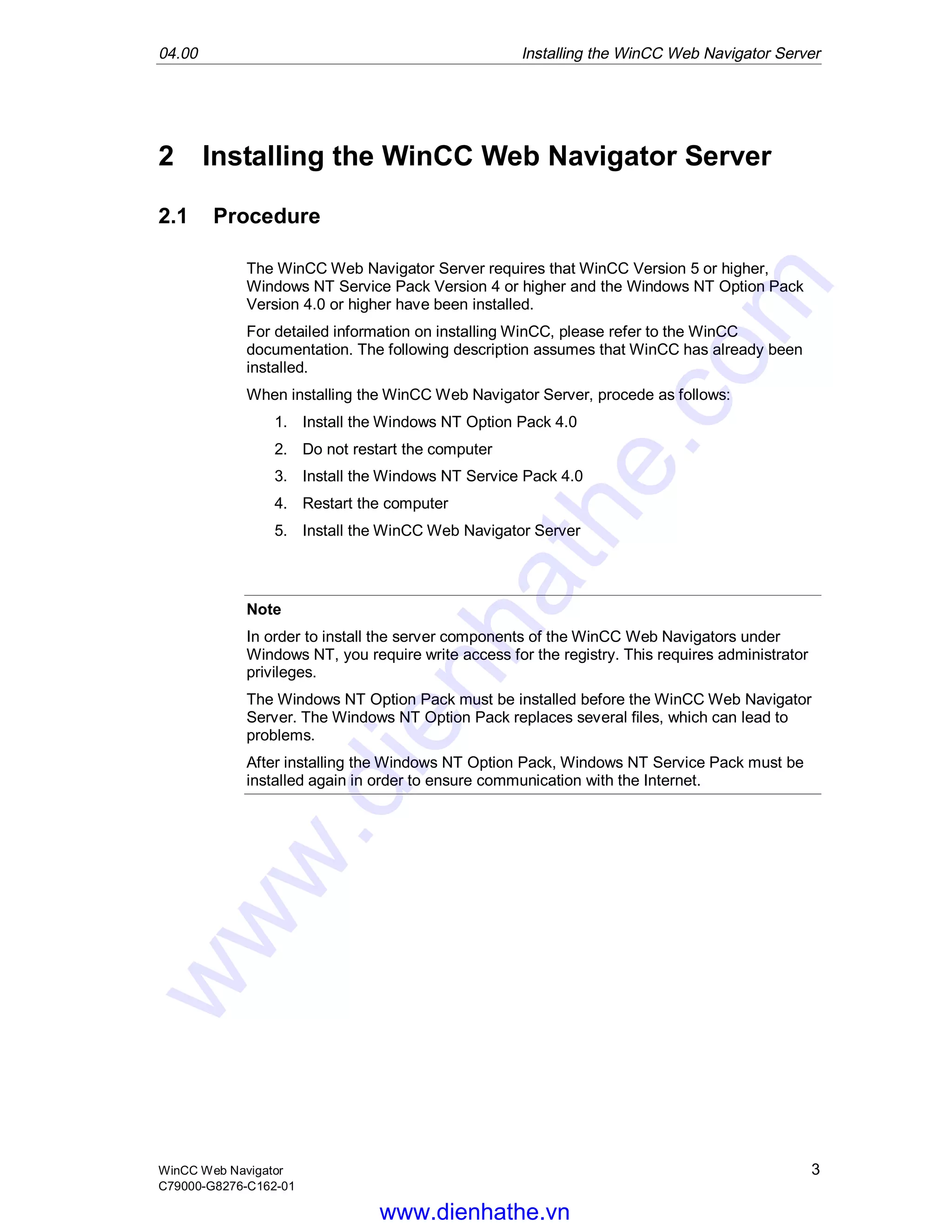 Siemens win cc manual win cc web navigator v1.0 | PDF