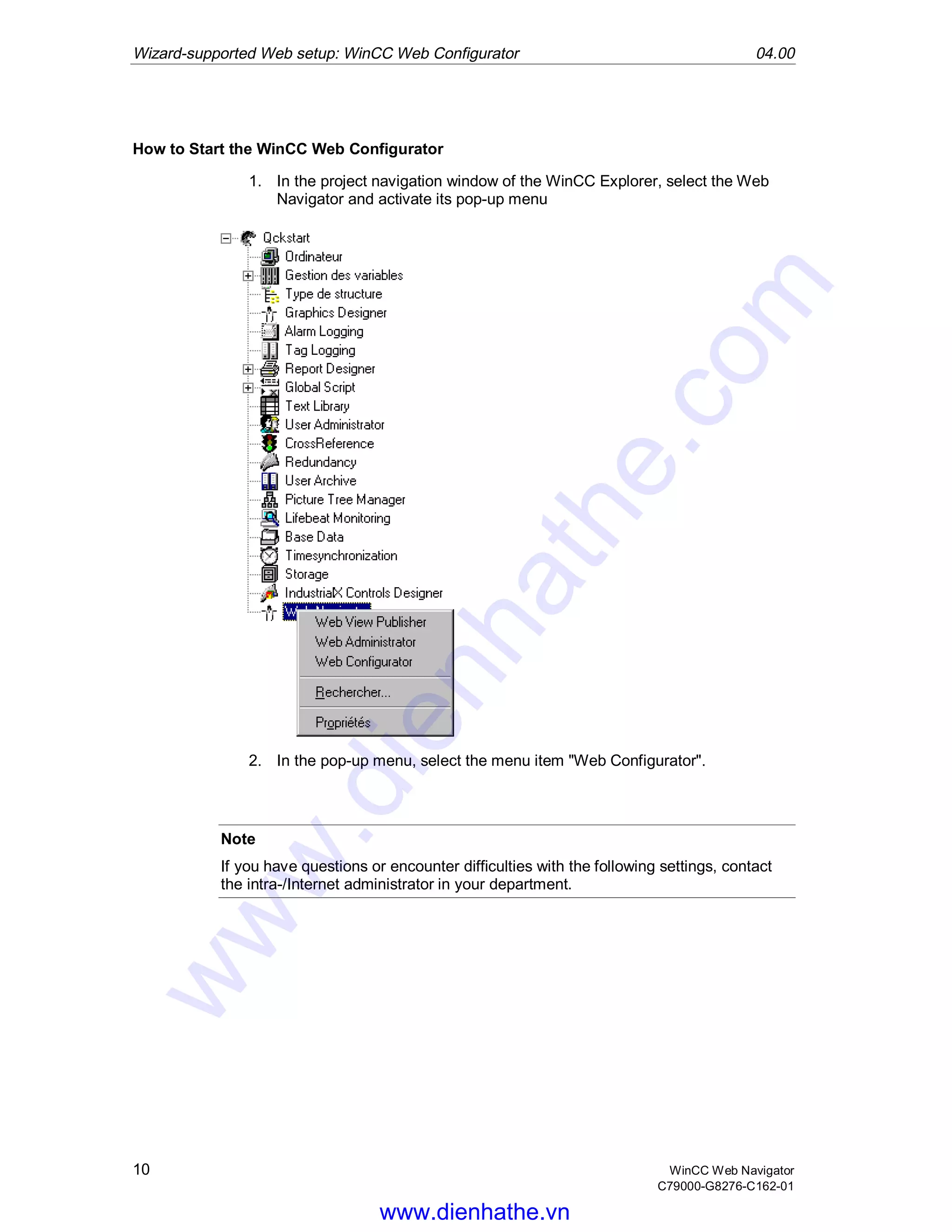 Siemens win cc manual win cc web navigator v1.0 | PDF