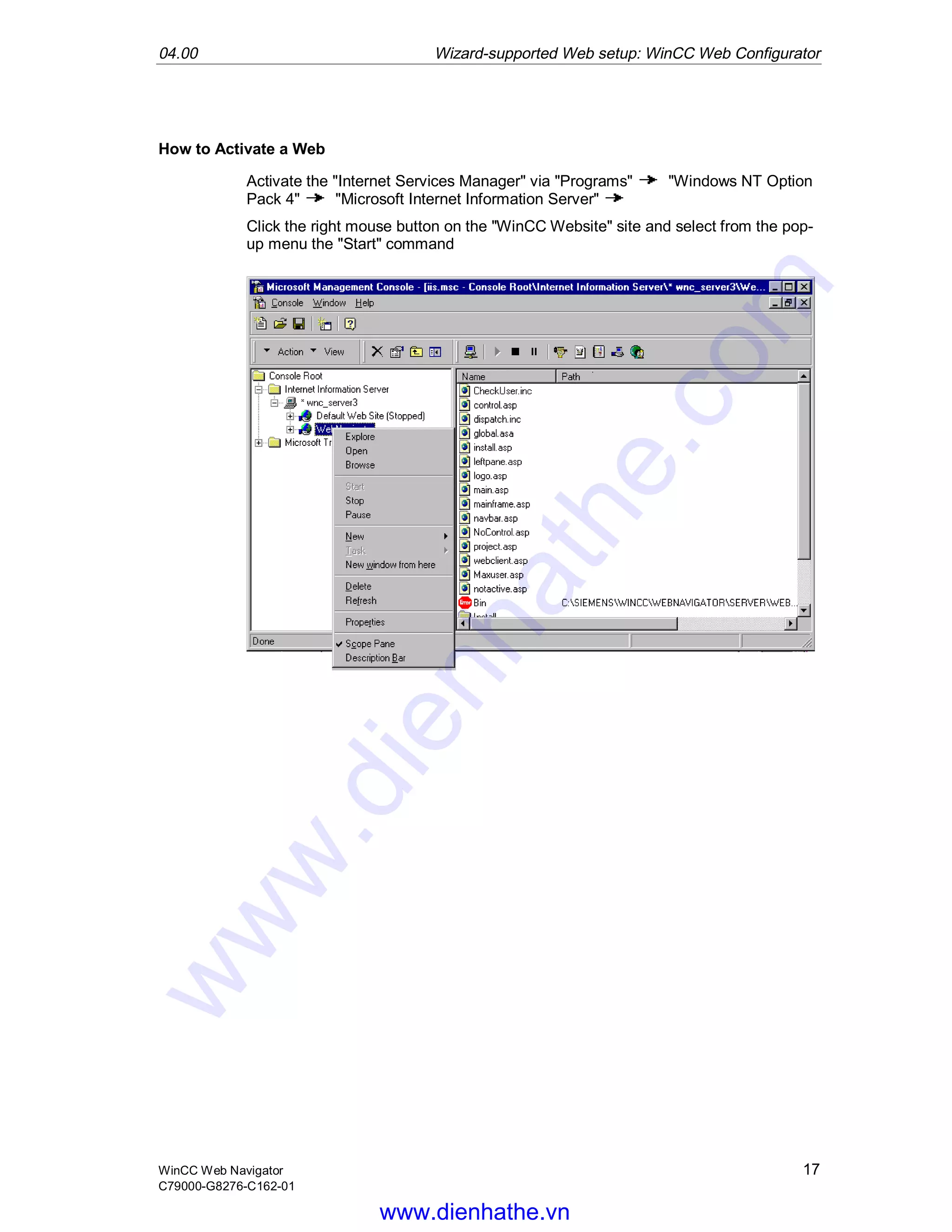 Siemens win cc manual win cc web navigator v1.0 | PDF