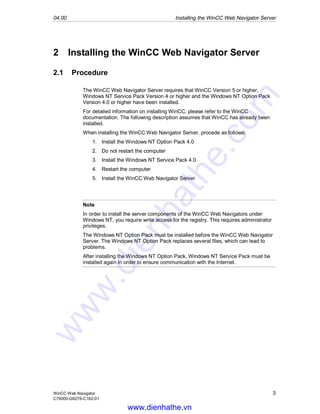 Siemens win cc manual win cc web navigator v1.0 | PDF