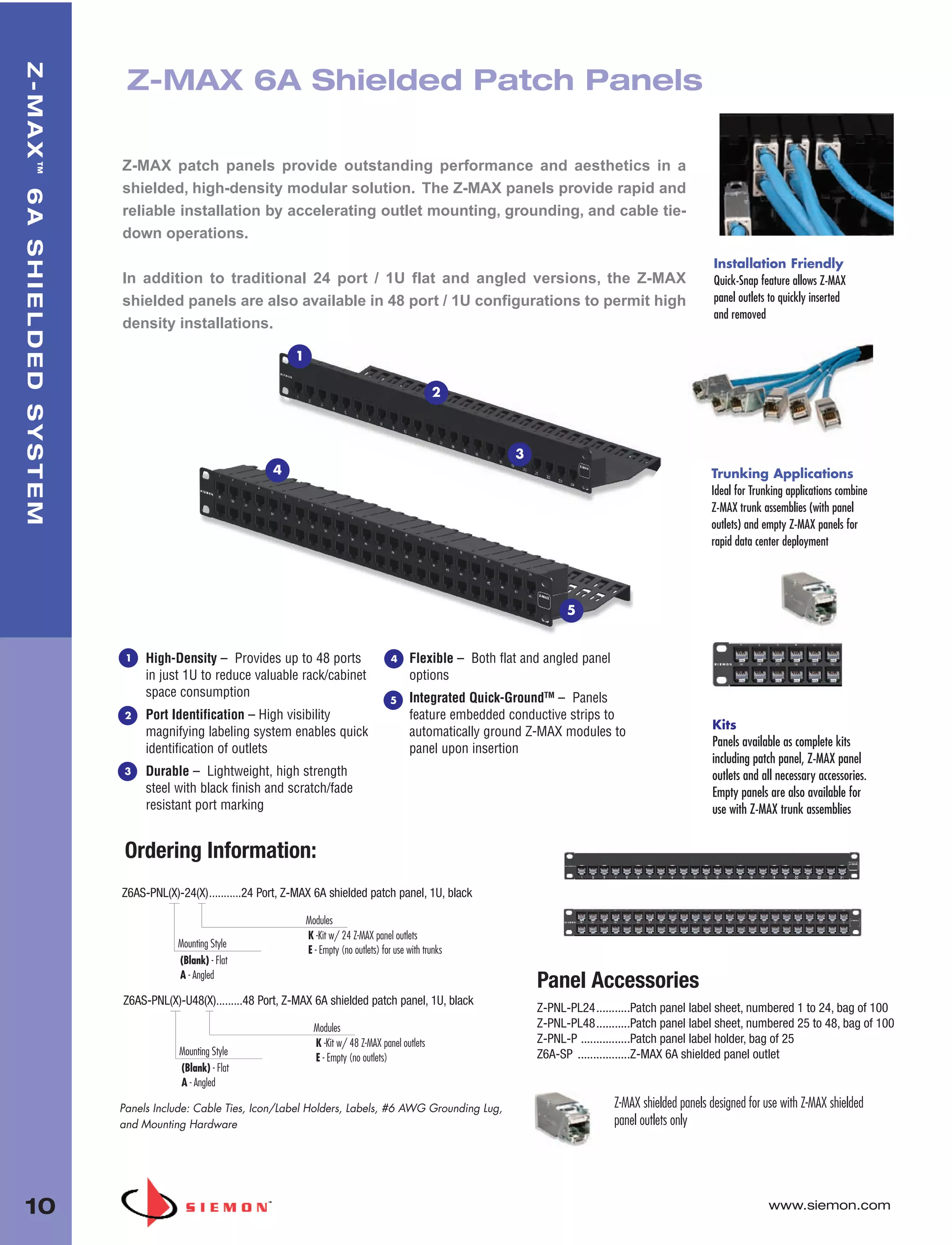 Siemon Z Max Catalog | PDF