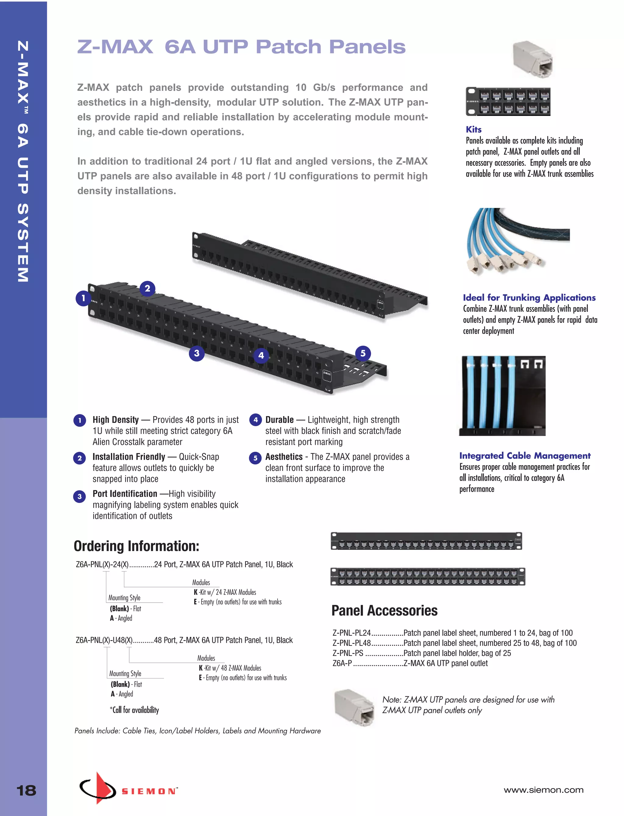 Siemon Z Max Catalog | PDF