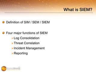 Siem Overview 2009 | PDF | Information and Network Security | Computing