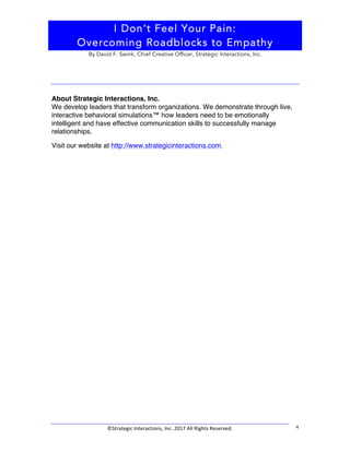 I Don't Feel Your Pain: Overcoming Roadblocks to Empathy | PDF | Brain ...