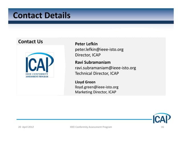 ICAP and Standards Implementation | PDF
