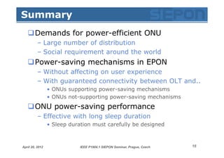 Power Saving Methods in EPON | PPT
