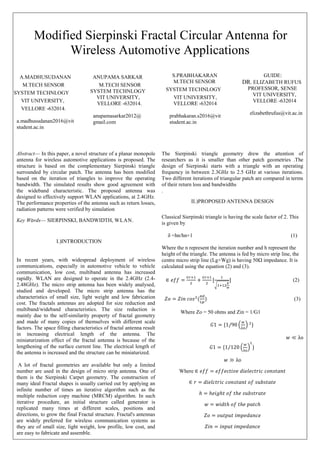 Sierpinski fractal circular antenna | PDF