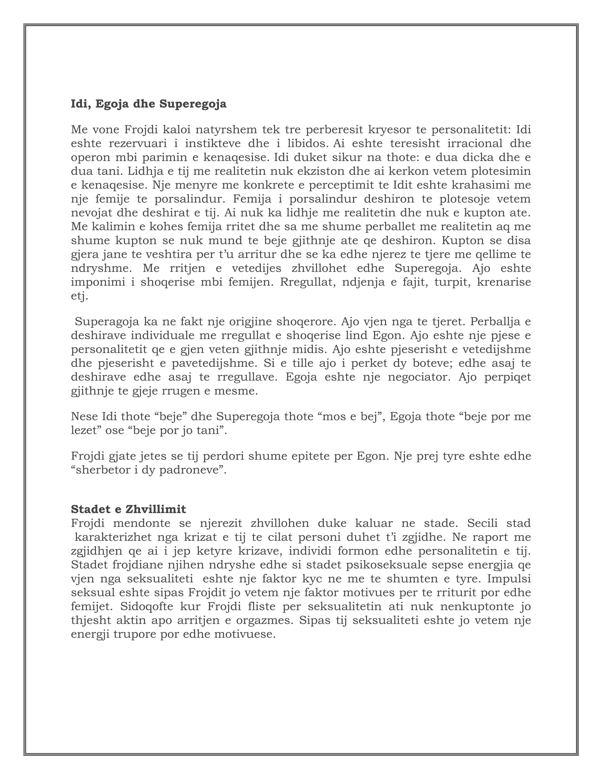 Si e sheh frojdi zhvillimin e femijes… | DOCX