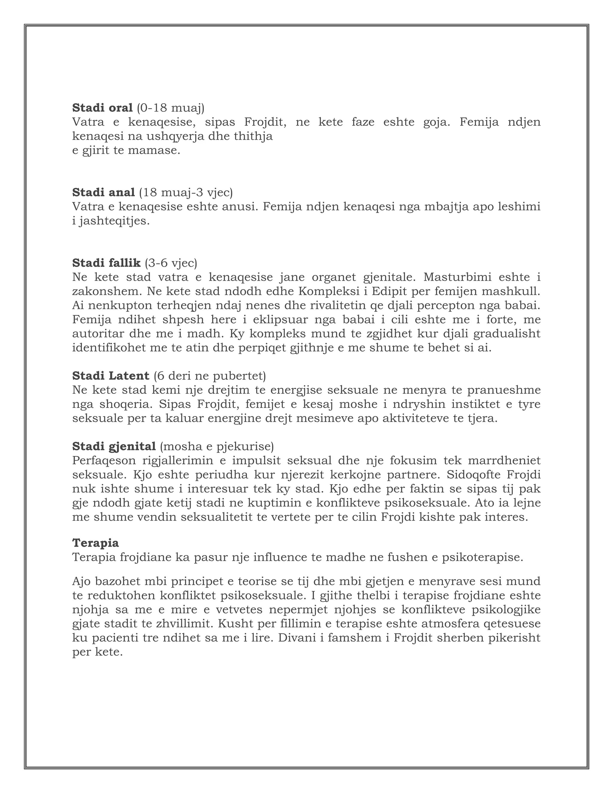 Si e sheh frojdi zhvillimin e femijes… | DOCX