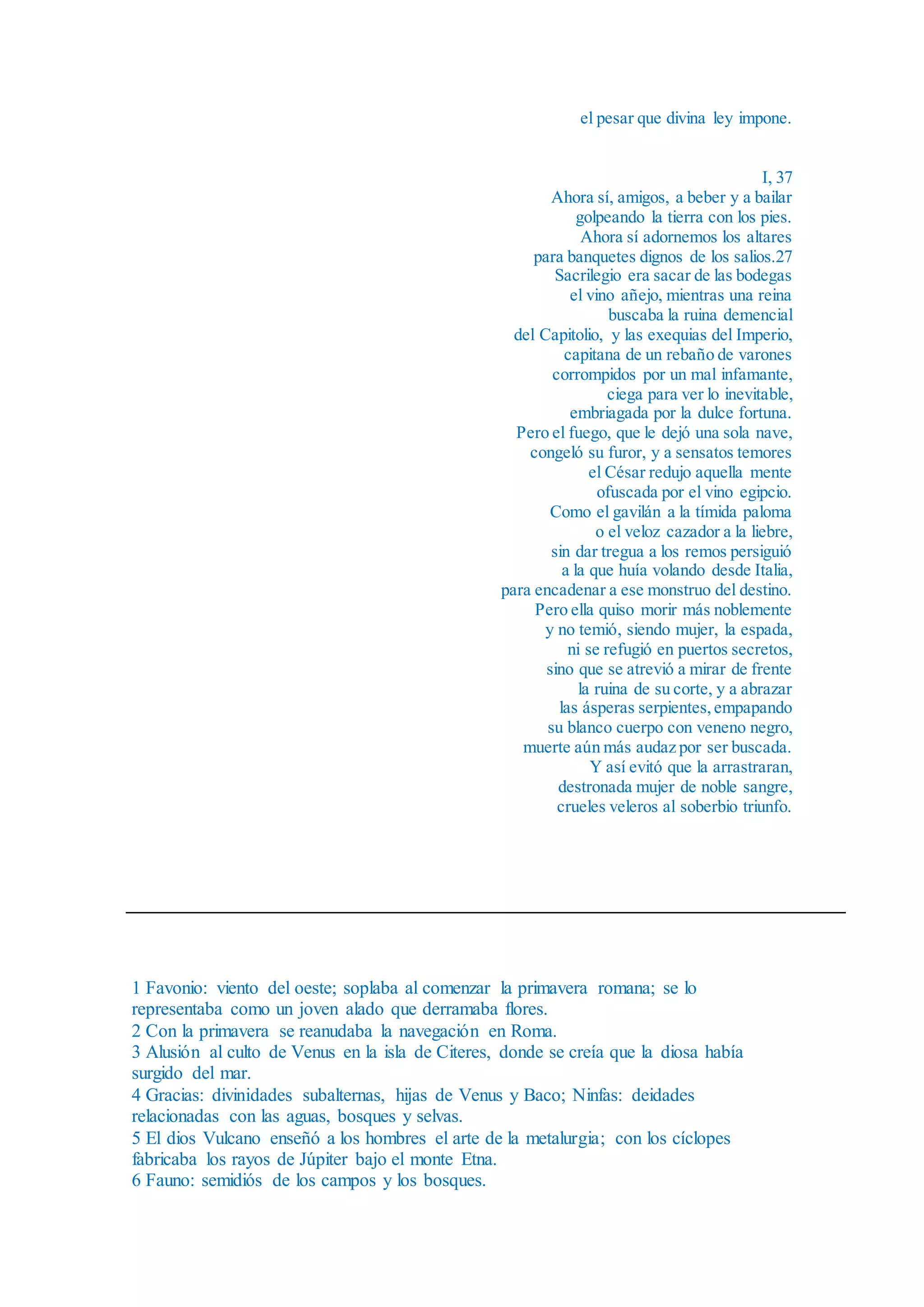 Siete odas de horacio word | PDF