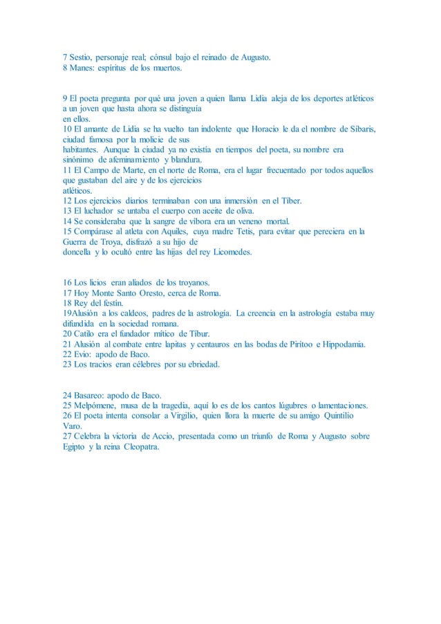 Siete odas de horacio word | PDF
