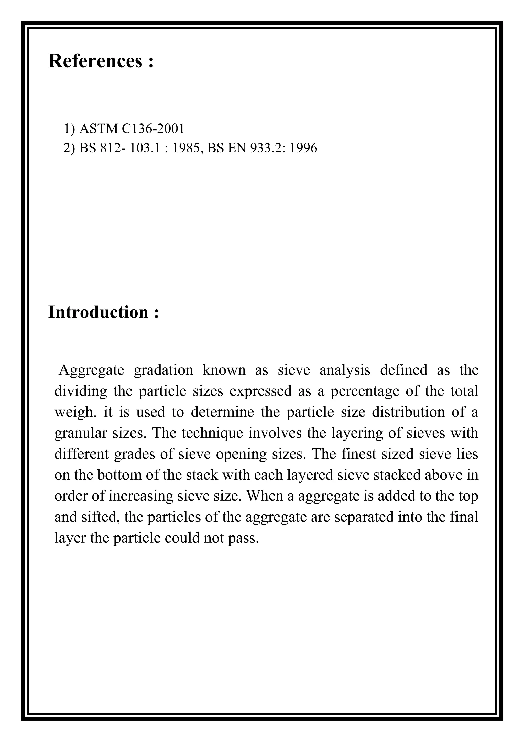 Sieve Analysis of Fine & Coarse Aggregate | Jameel Academy | PDF