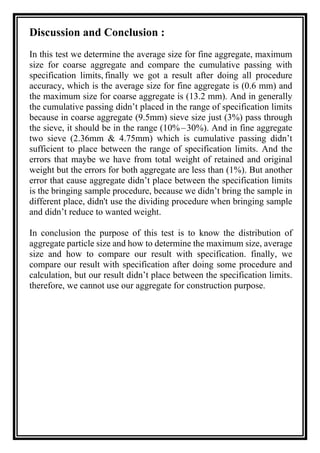 Sieve Analysis of Fine & Coarse Aggregate | Jameel Academy | PDF