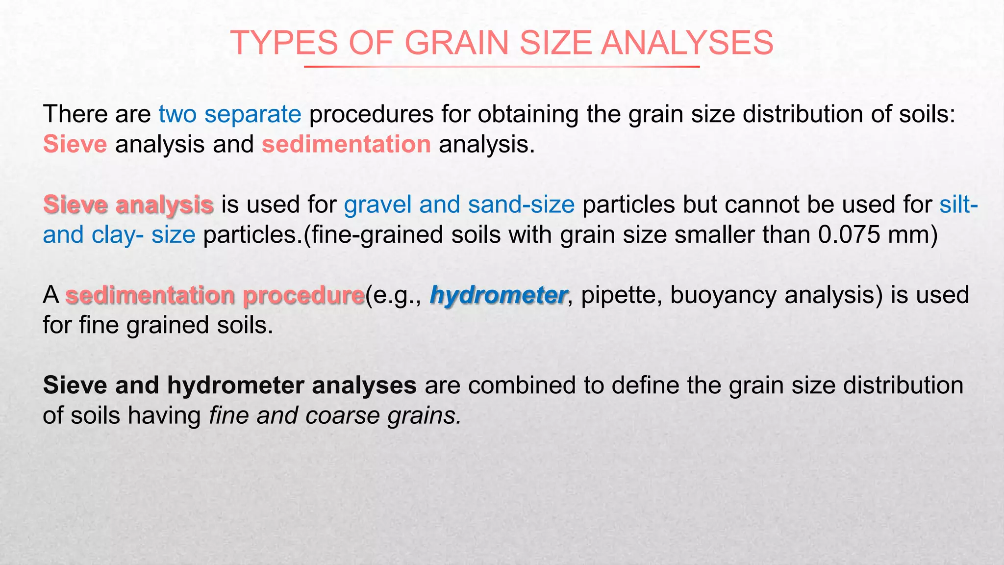 Sieve & Hydrometer Analysis | PPTX