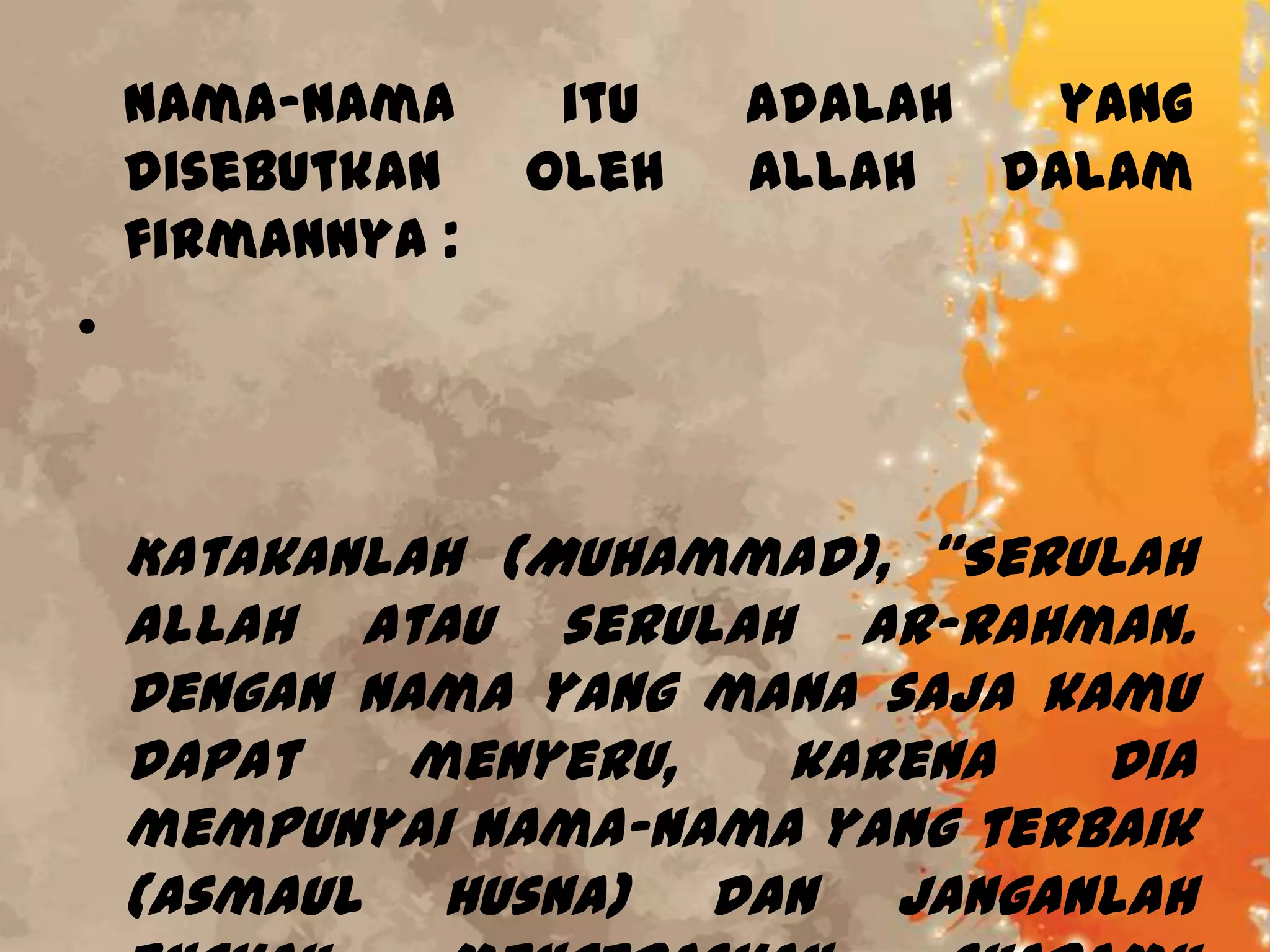 Sifat sifat allah dalam asmaul husna | PPTX