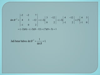 Sifat sifat determinan | PPT