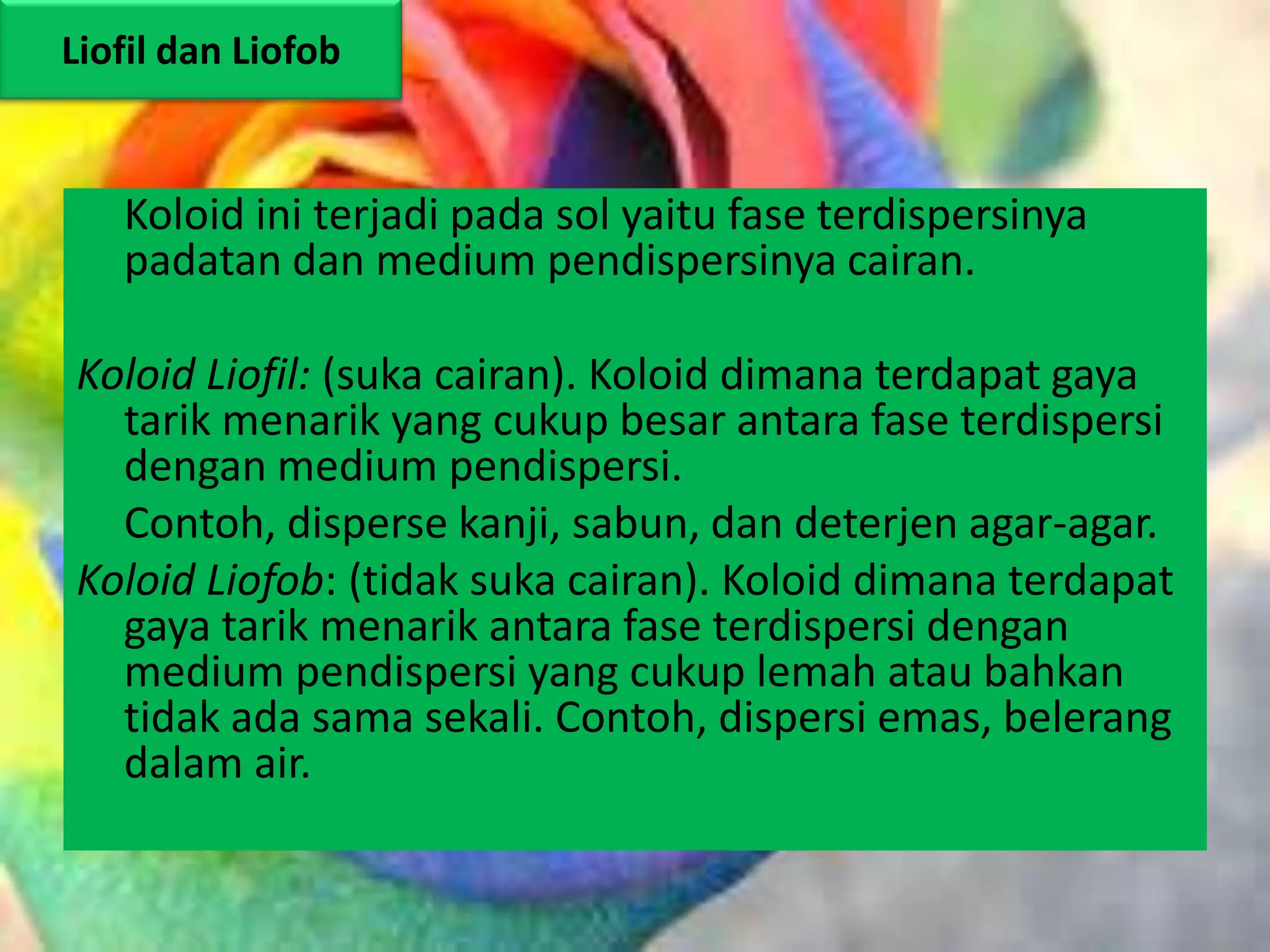 Sifat sifat koloid t | PPTX