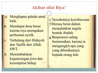 Sifat sifat tercela (akhlakul madzmumah) | PPTX