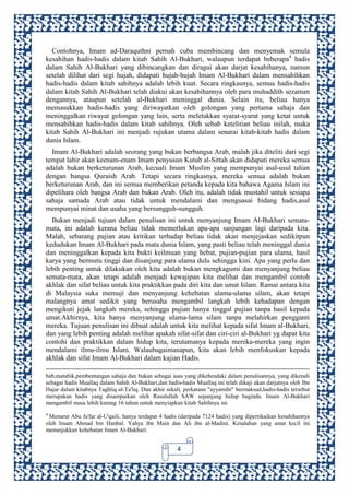 "Sifat Al-Bukhari Dalam Kajian Hadis" | PDF