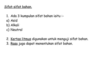 Sifat bahan tahun 5 | DOC