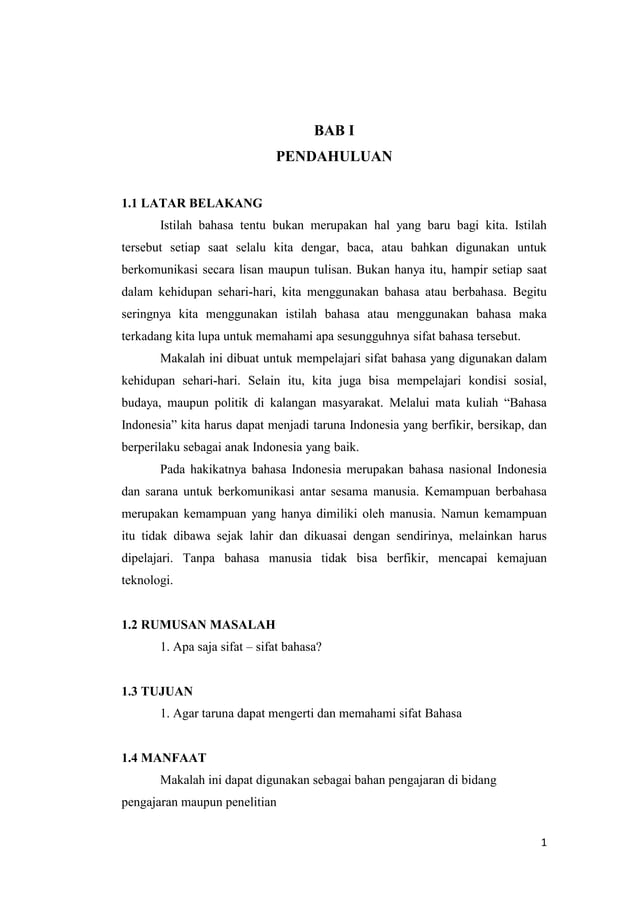 Sifat bahasa | PDF